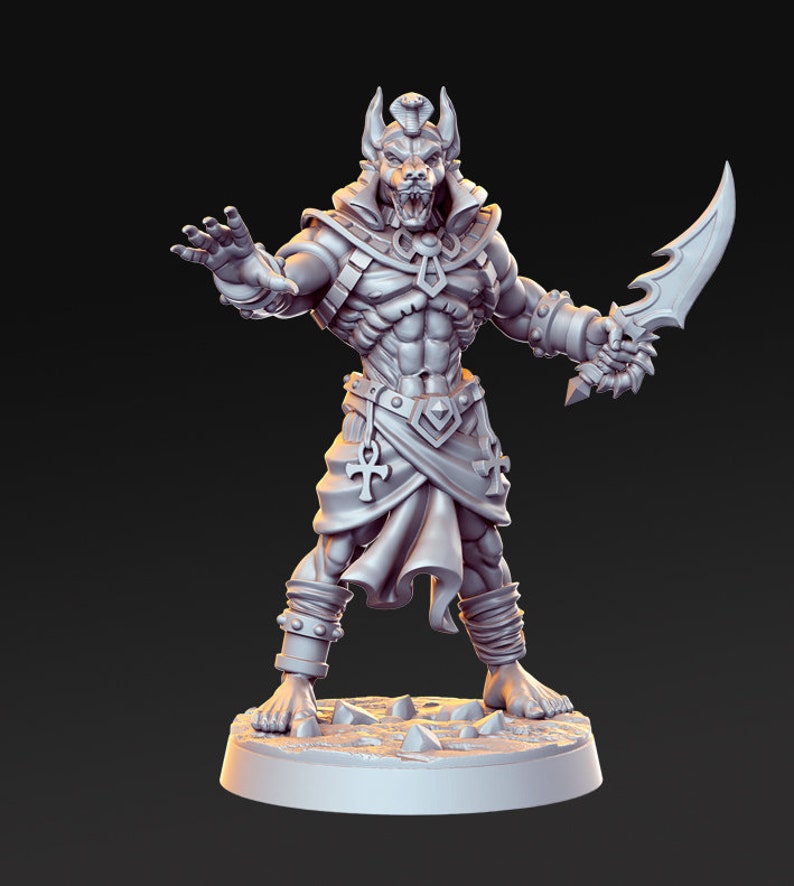 Dnd Jackal Warrior Miniature Anubti DND Dungeons and - Etsy