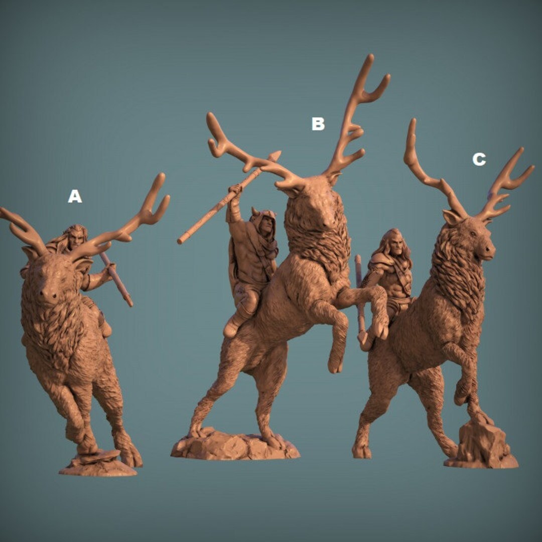 Dnd Elf Warriors on Stags Miniature Dungeons and Dragons DND Unpainted ... Dnd Elf Warriors on Stags Miniature Dungeons and Dragons DND Unpainted ...
