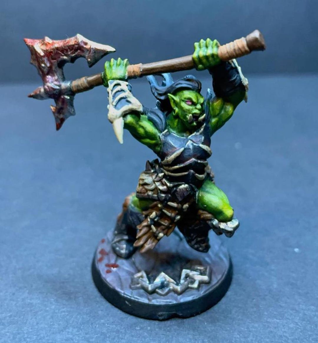 Painted Orc Barbarian Single Miniature Dnd and Warhammer Miniatures Orc ...
