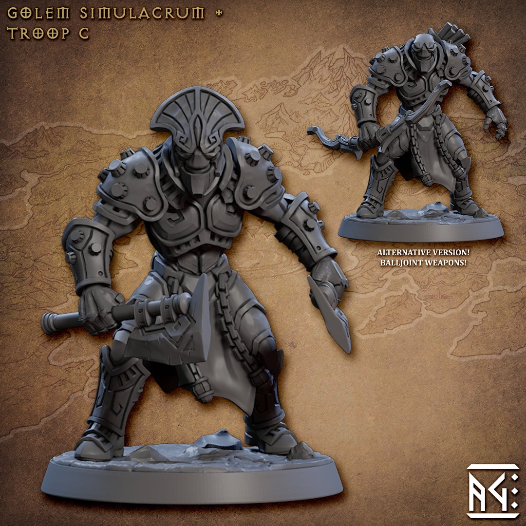 Dnd Warforged Fighter Miniature Golem C DND Dungeons and Dragons D&D ...