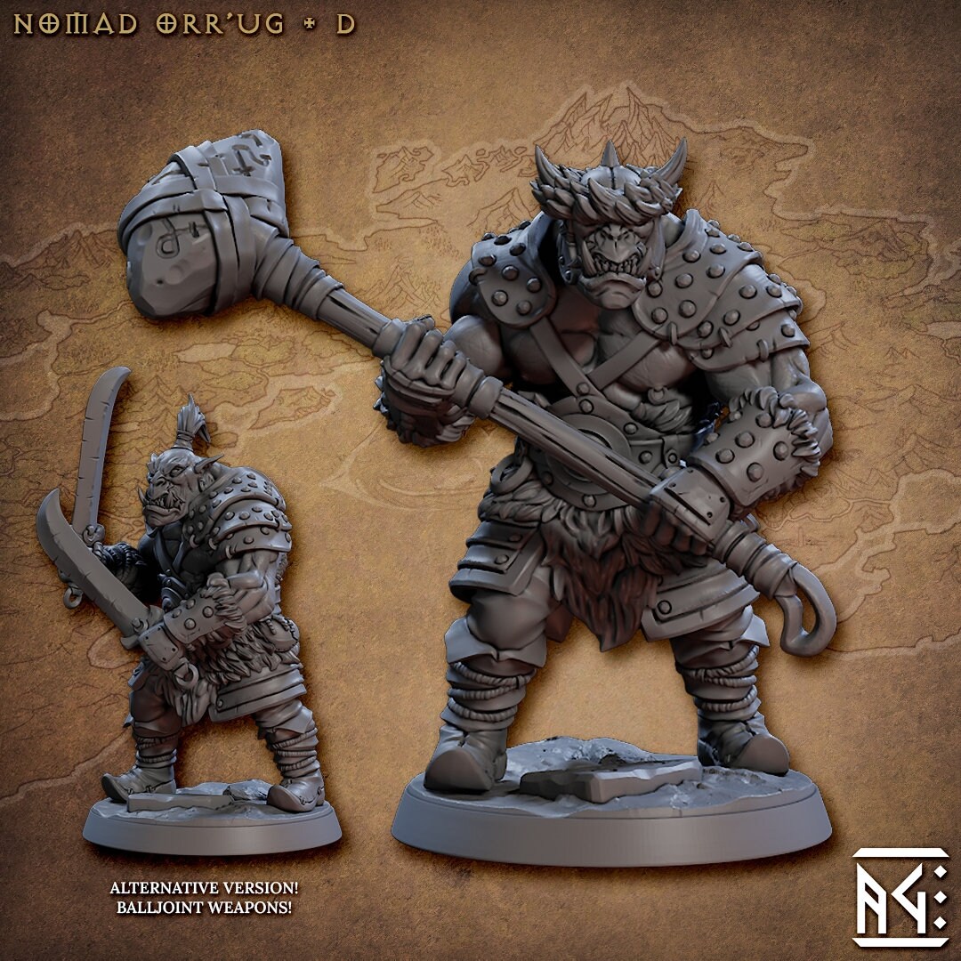 Dnd Orc Barbarian Miniature Orrug D DND Dungeons and - Etsy