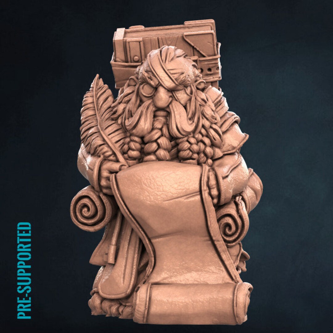 Dnd Dwarf Wizard Miniature Scribe Dungeons and Dragons DND Unpainted ...
