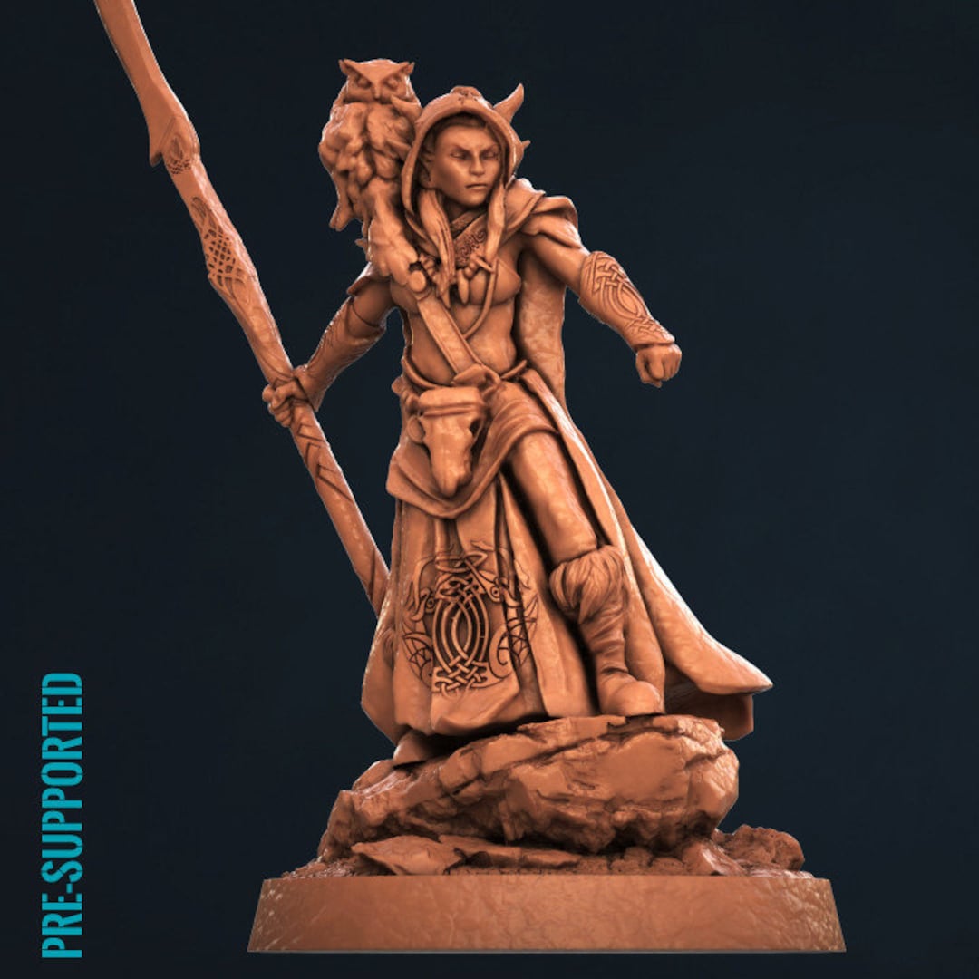 Dnd Elf Druid Miniature Dungeons and Dragons DND - Etsy