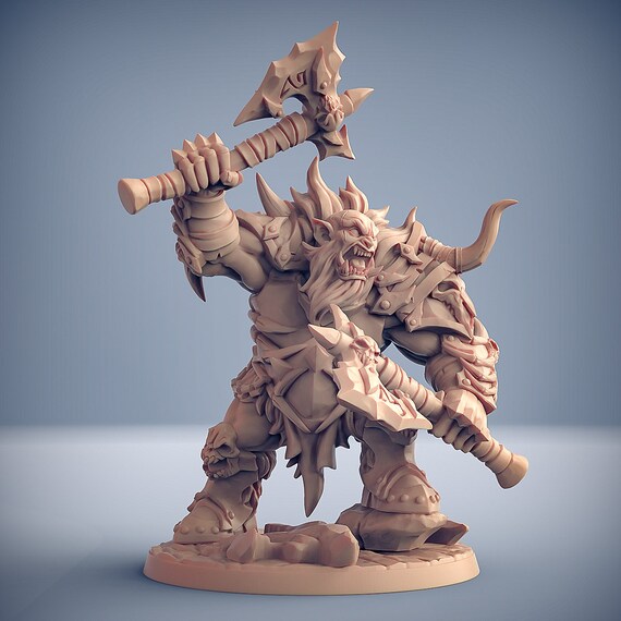 Dnd Orc Warrior Miniature Orc Barbarian E DND Dungeons - Etsy