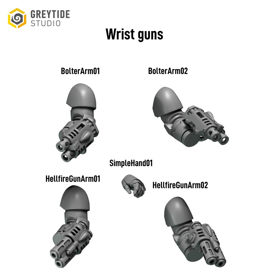 Crimson Lords Wrist Guns Wargaming Bits Space Warrior Bits Marine ...
