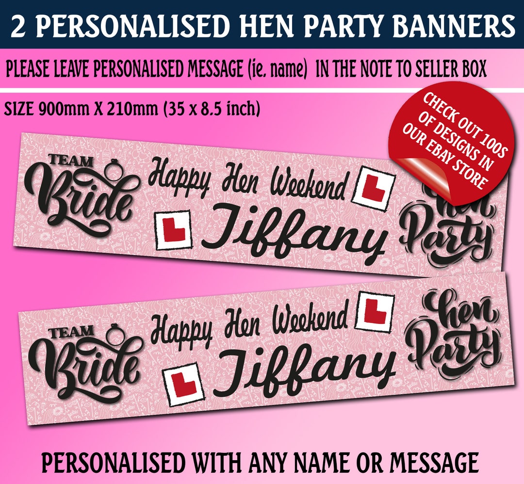 Personalised Hen Party Banner Party Decorations - Men's Ladies Wedding ...