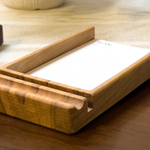 Solid Walnut and Maple Wooden Task Card Holder 3x5 Cards INCLUDES TASK ...