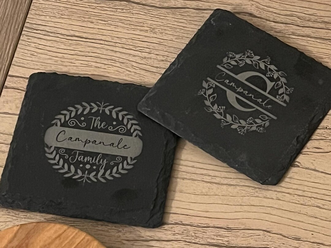 Personalized Slate Coasters Christmas Gift Wedding Favor New Home Gift ...