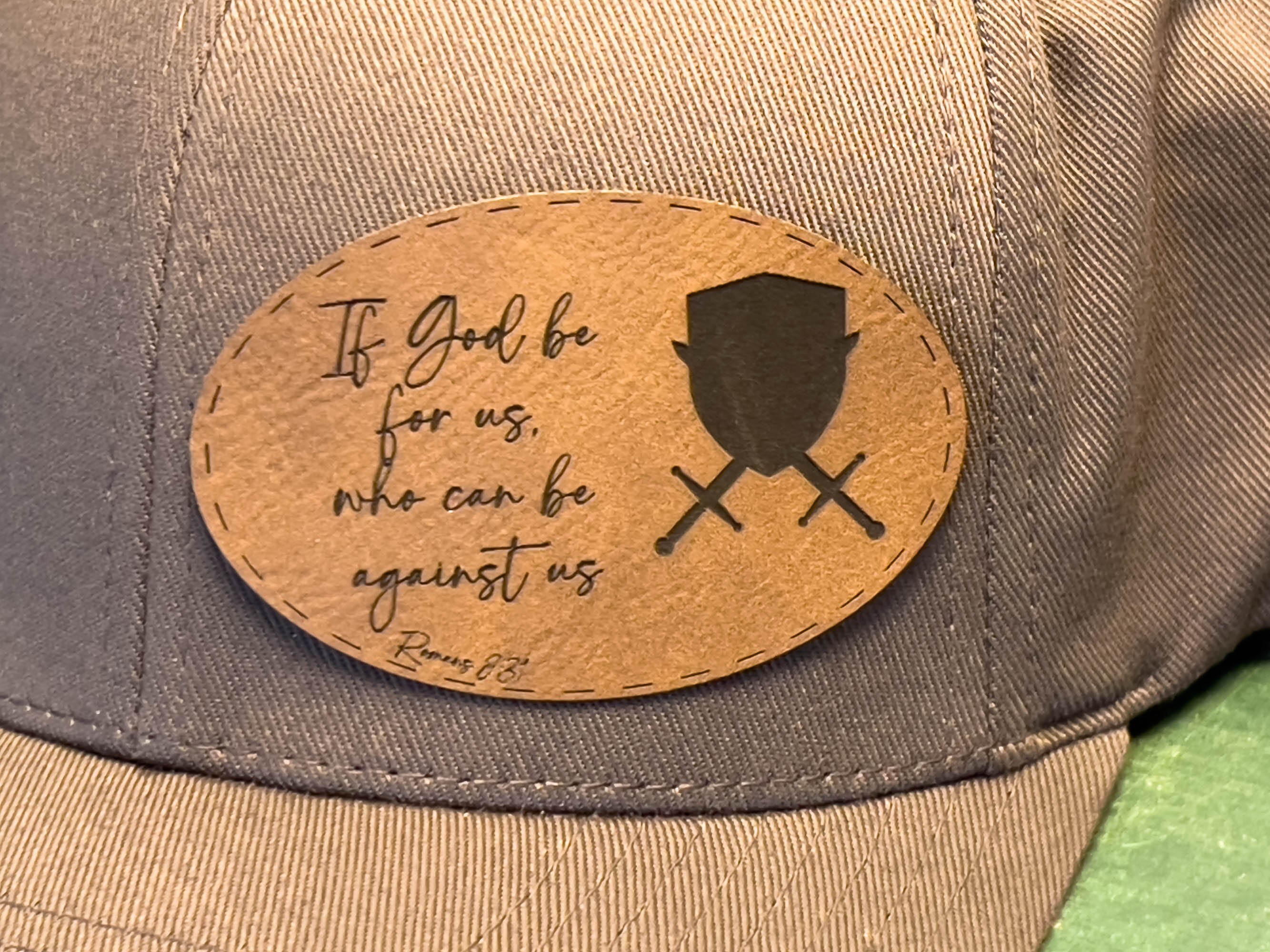 Christian Leather Patch Hat Be Still / If God Be for Us / Trust in the ...