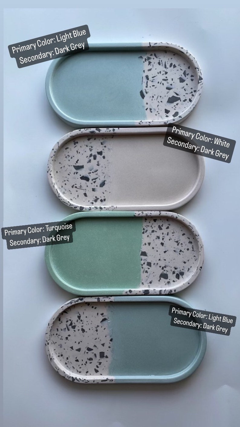 Custom 2-tone Terrazzo Trinket Tray Coffee Table Decor - Etsy