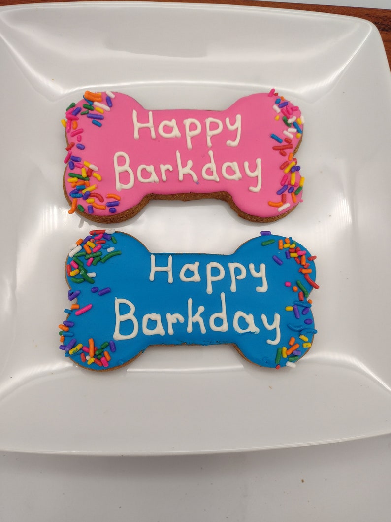 Dog Birthday Cookies, Happy Barkday Cookies, Birthday Cookie Treat ...