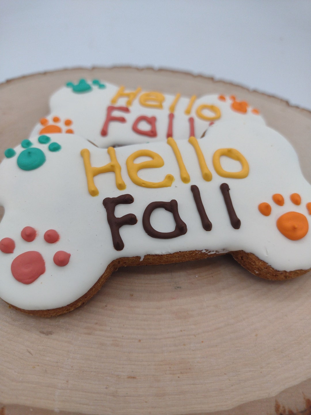 Fall Dog Cookies, Gourmet Fall Pet Treat, Hello Fall Cookie, Dog ...