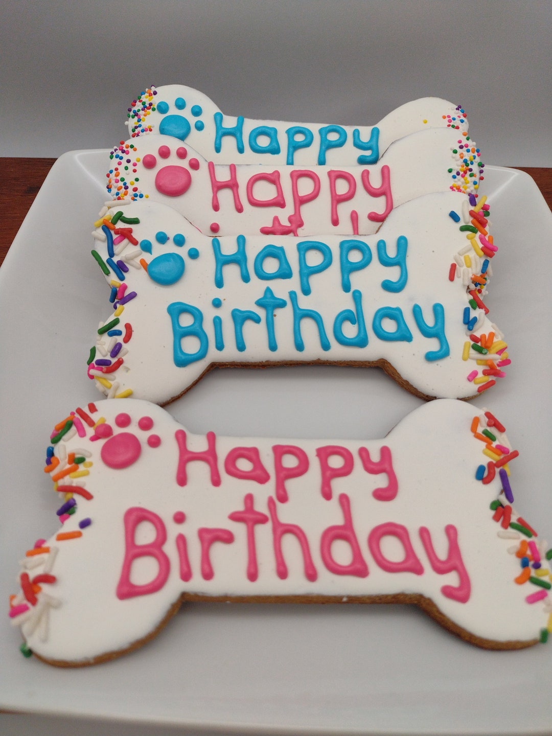 XL Dog Birthday Bone, Dog Treat, Birthday Dog Treat, Decorated Birthday ...
