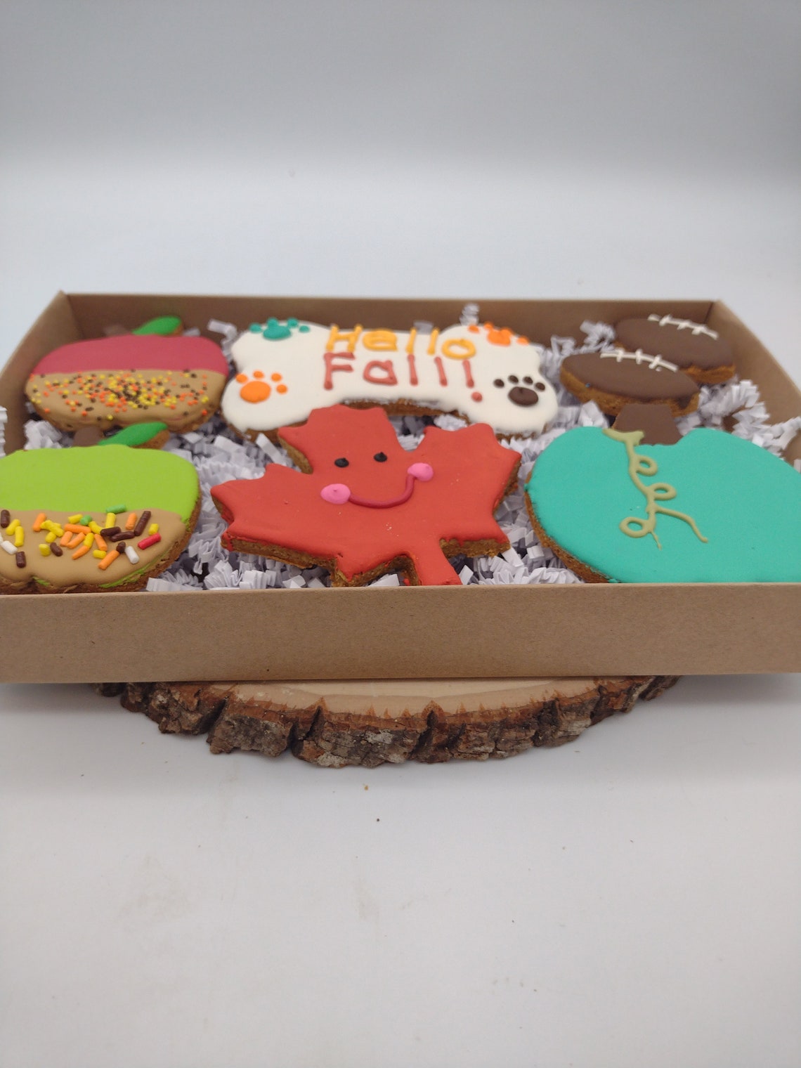 Hello Fall Treat Box, Carmel Apples, Pumpkins, Autumn Dog Treats, Fall ...