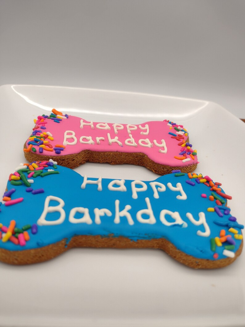 Dog Birthday Cookies, Happy Barkday Cookies, Birthday Cookie Treat ...