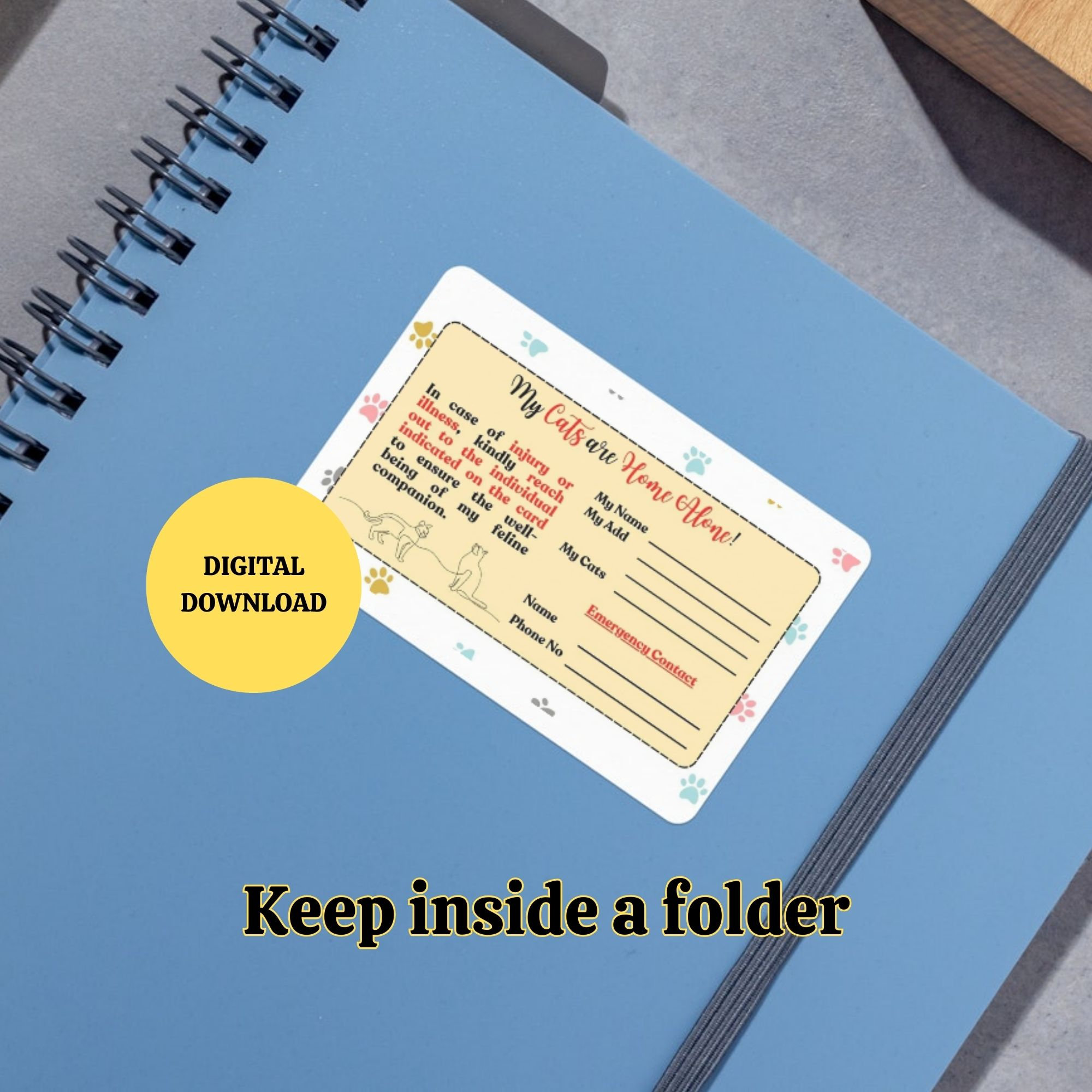 My Pet is Home Alone Wallet Card, Printable Emergency, My Pet is Home ...