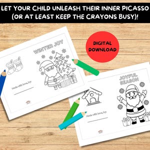 Christmas Coloring Cards - 20 Printable Holiday Cards for Kids - Winter ...