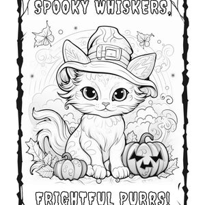 10 Cute Cat Halloween Coloring Pages, Easy Halloween Printable Coloring ...