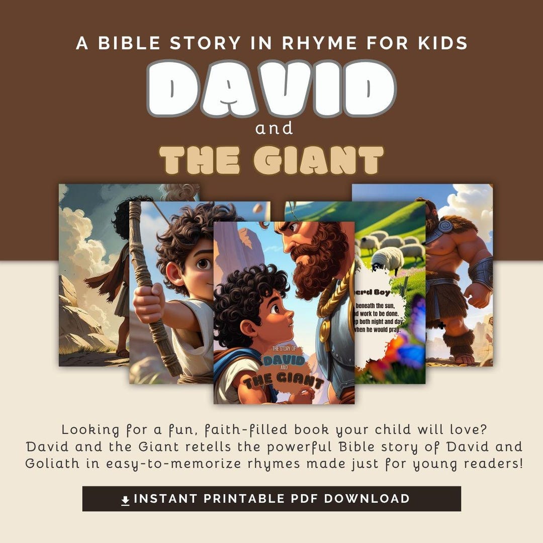 David and Goliath Rhyming Storybook for Kids | Christian Bible Story ...