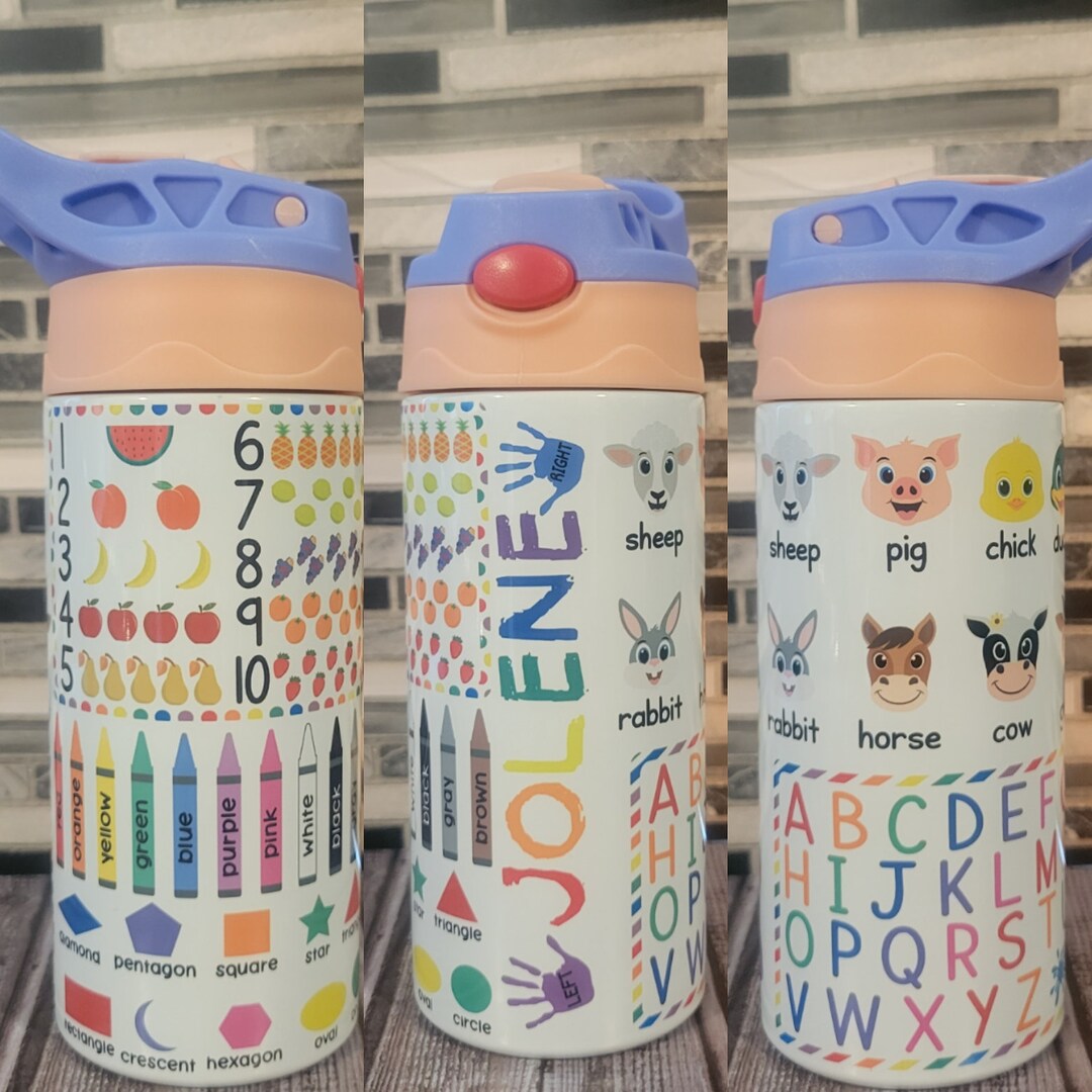 Learning Cup Back to School Tumbler Kids Water Bottles - Etsy