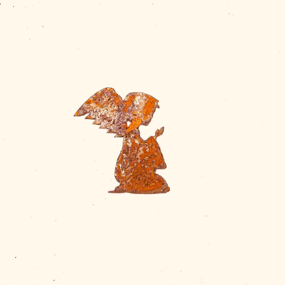 Rustic Metal Angel Ornament: Rusty Home Decor Accent, Magnet Option - Etsy