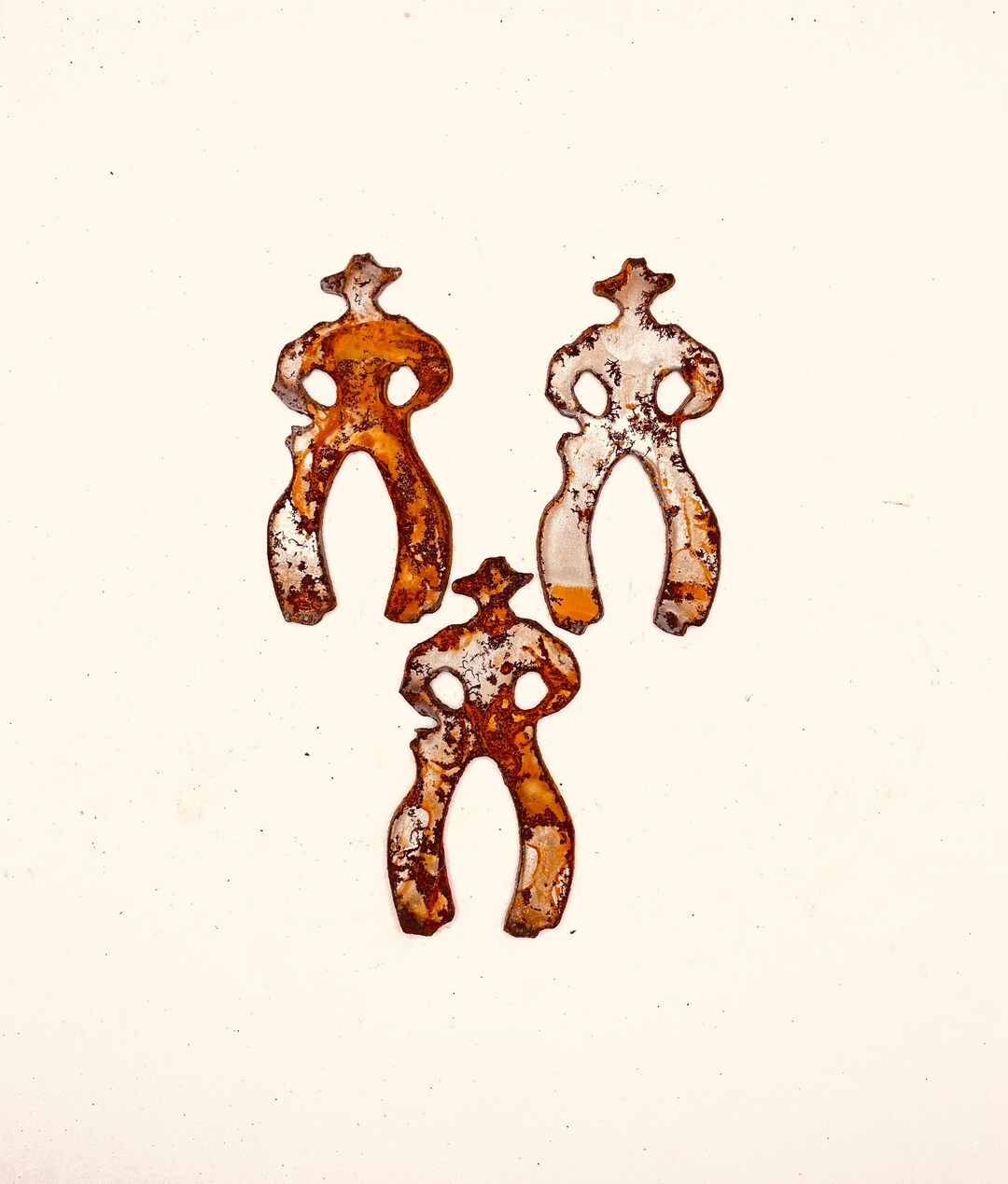 Rustic Metal Bowlegged Cowboy, 3", Set of 3, Home Barn Western Accent ...