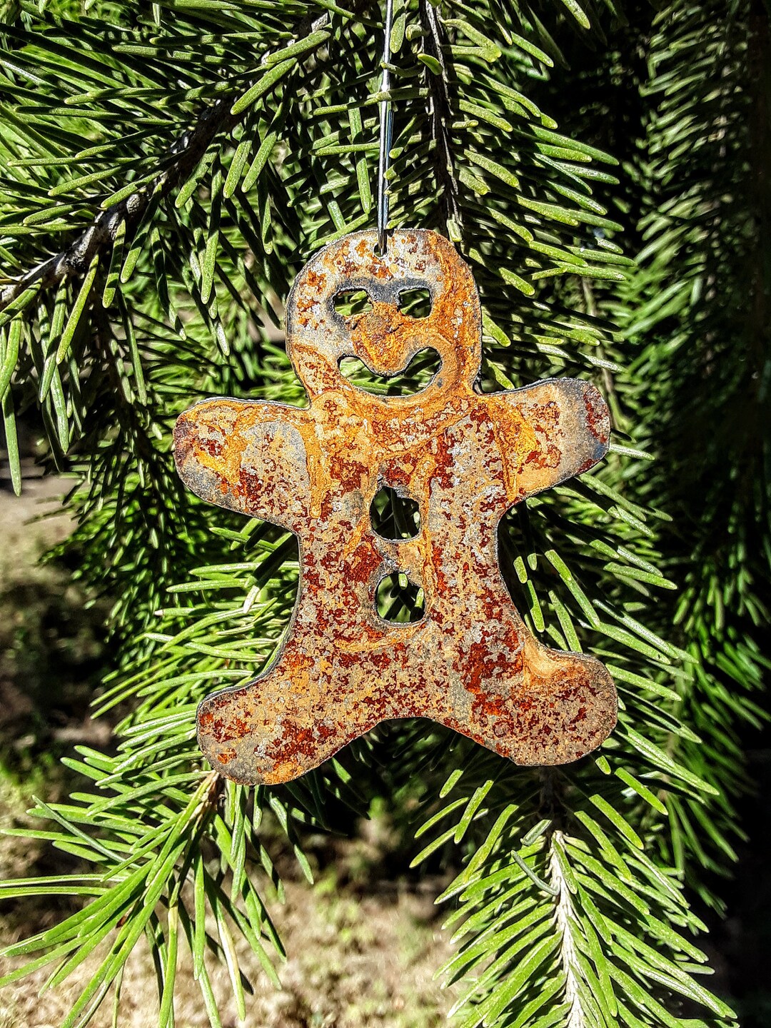 Rustic Metal Gingerbread Man Christmas Ornament, Stencil - Etsy