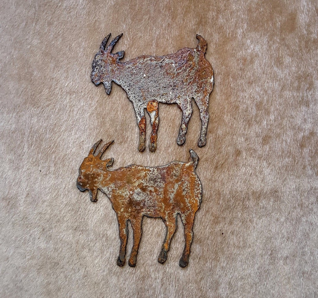 Rustic Metal Goats, Set of 2 Crafts, Signs, Stencils, Magnets ...