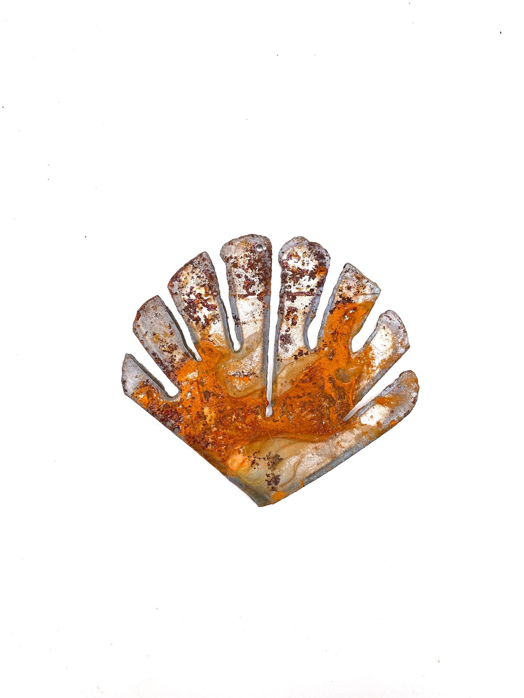 Rustic Metal Sea Shell; 3" Single Item, Ornament, Magnet, Screensaver ...