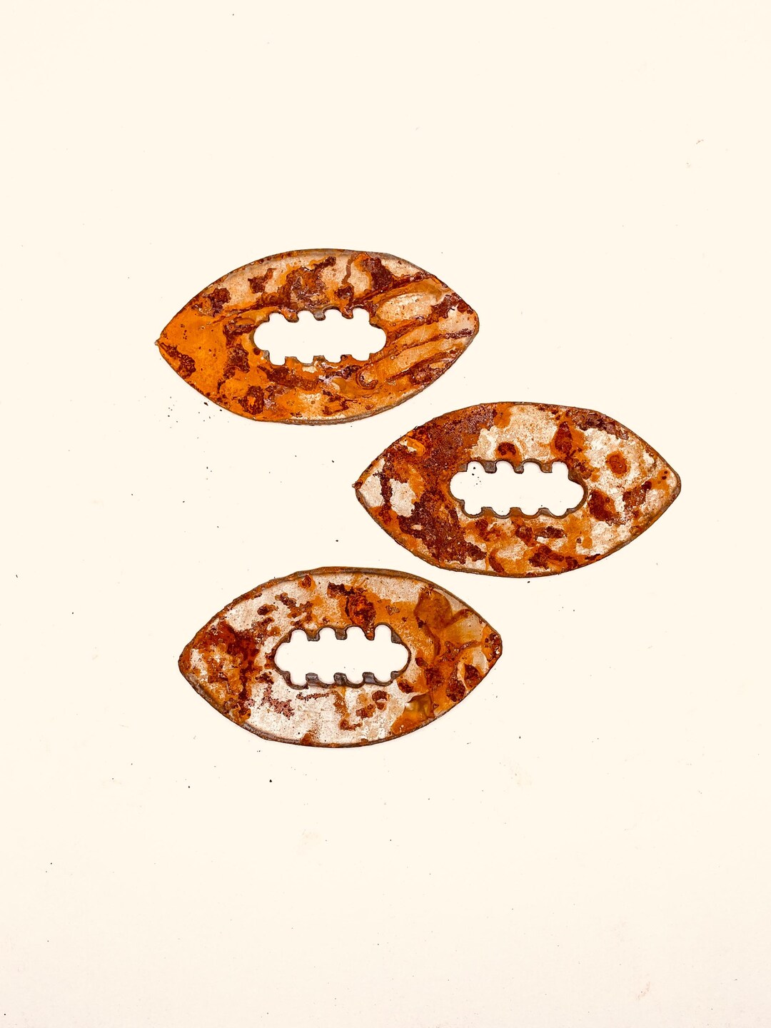 Rustic Metal Football; 3", Set of 3, Home Accent, Crafts, Magnets ...