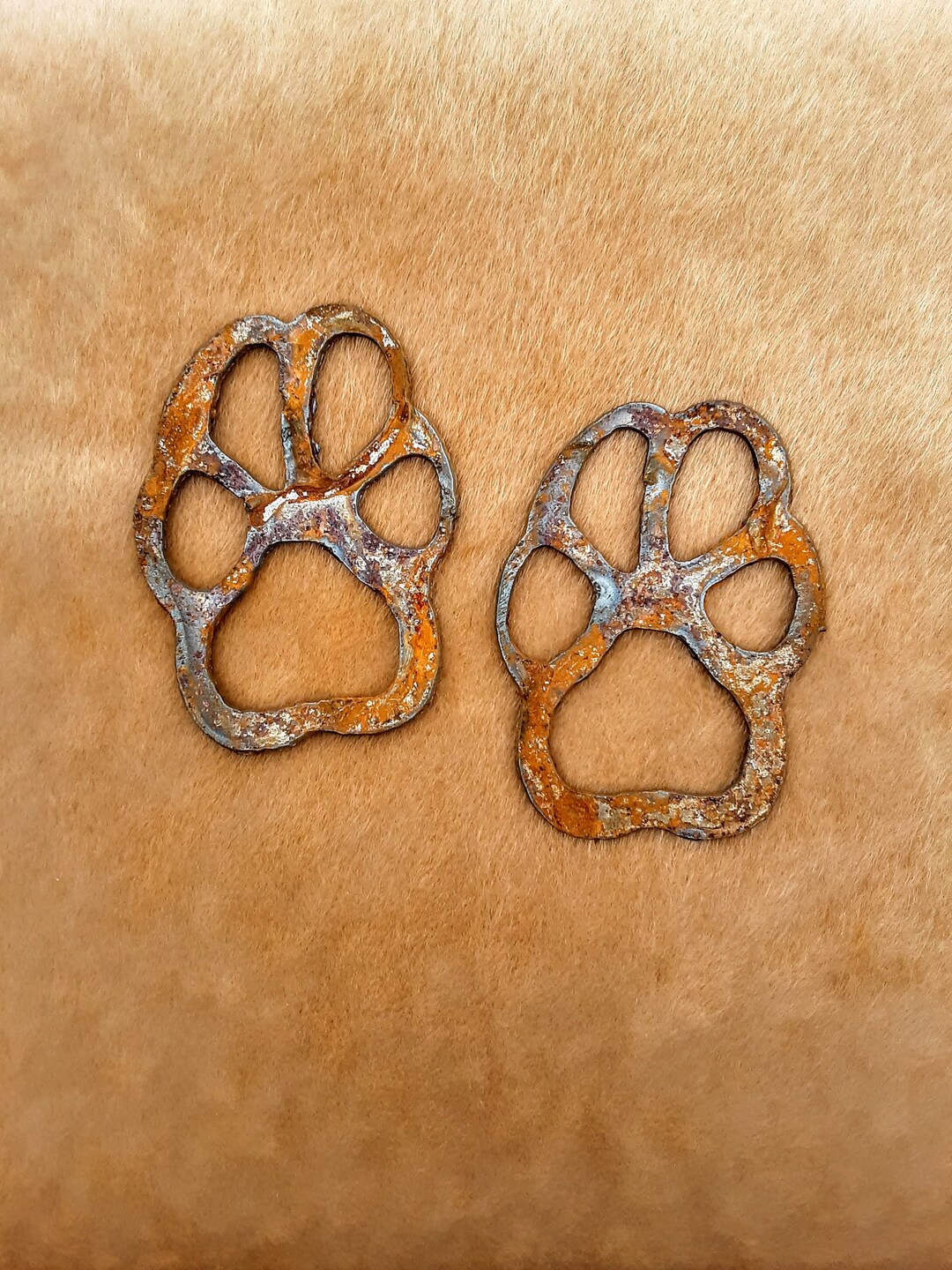 Rusty Metal Paw Prints, Set of 2, Crafts, Signs, Stencils, Magnets ...