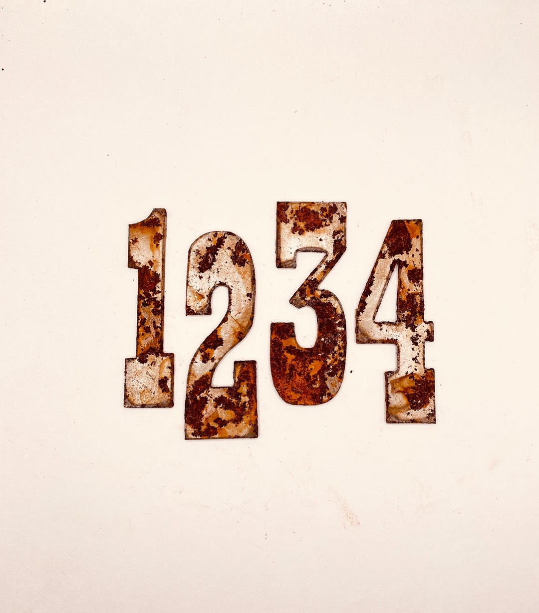 Rusted Metal Numbers: 4" Western Font for House Numbers, Industrial ...