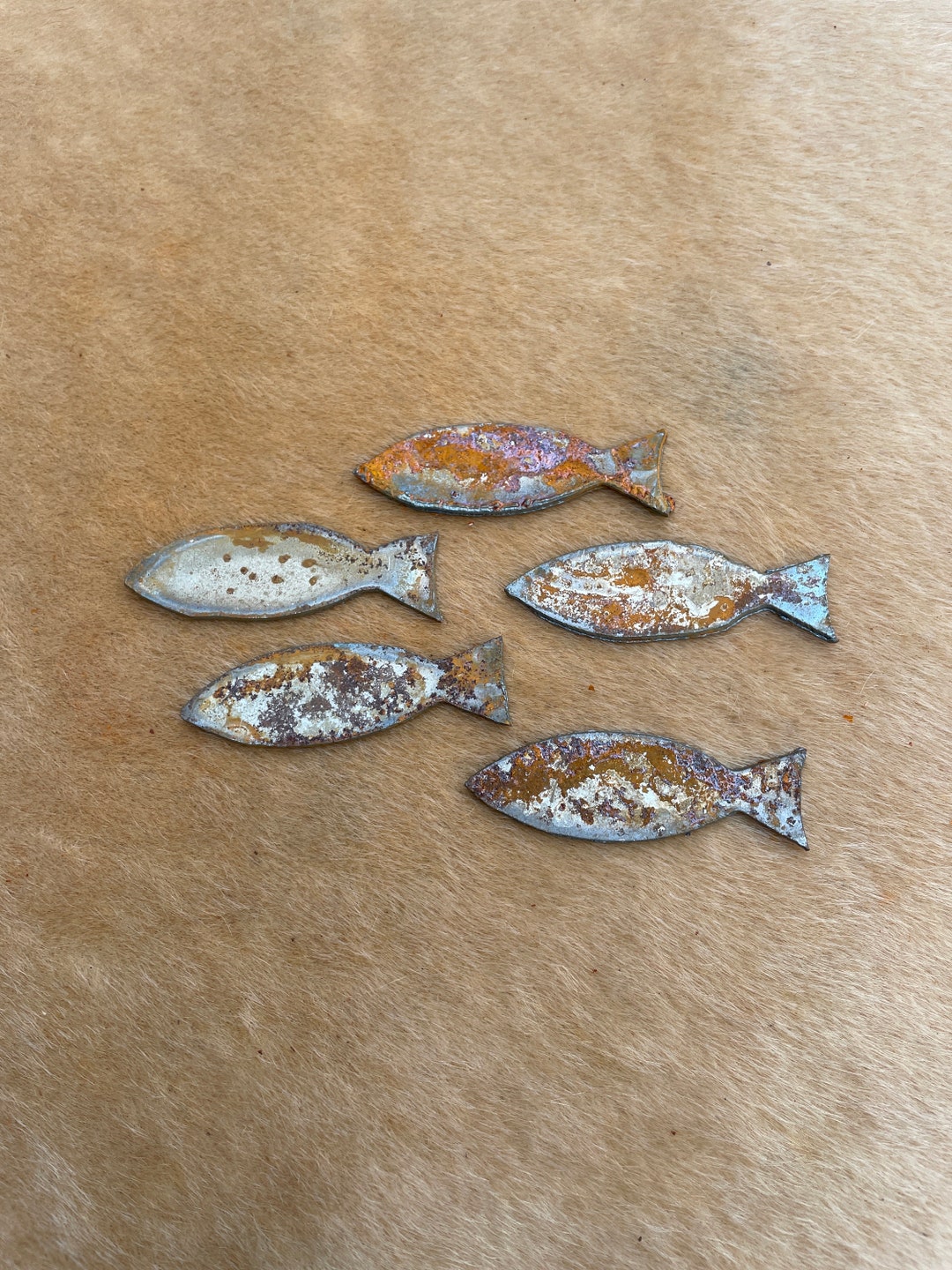 Rusty Metal Fishes Set of 5, Icthus, Crafts, Signs, Stencils, Magnets ...