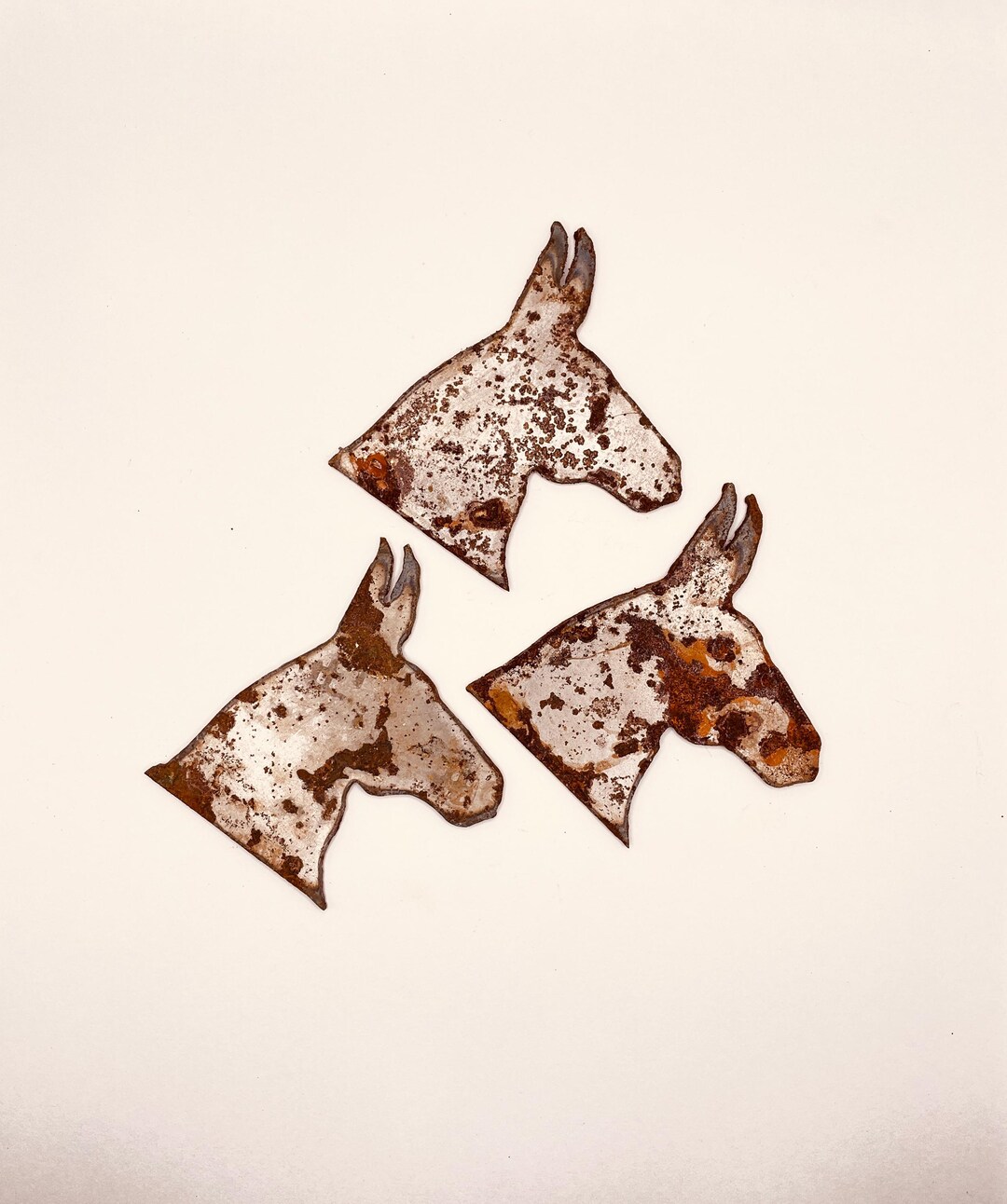Rusty Metal Mule Head: Western Home Decor, Crafts (3 Inch) - Etsy