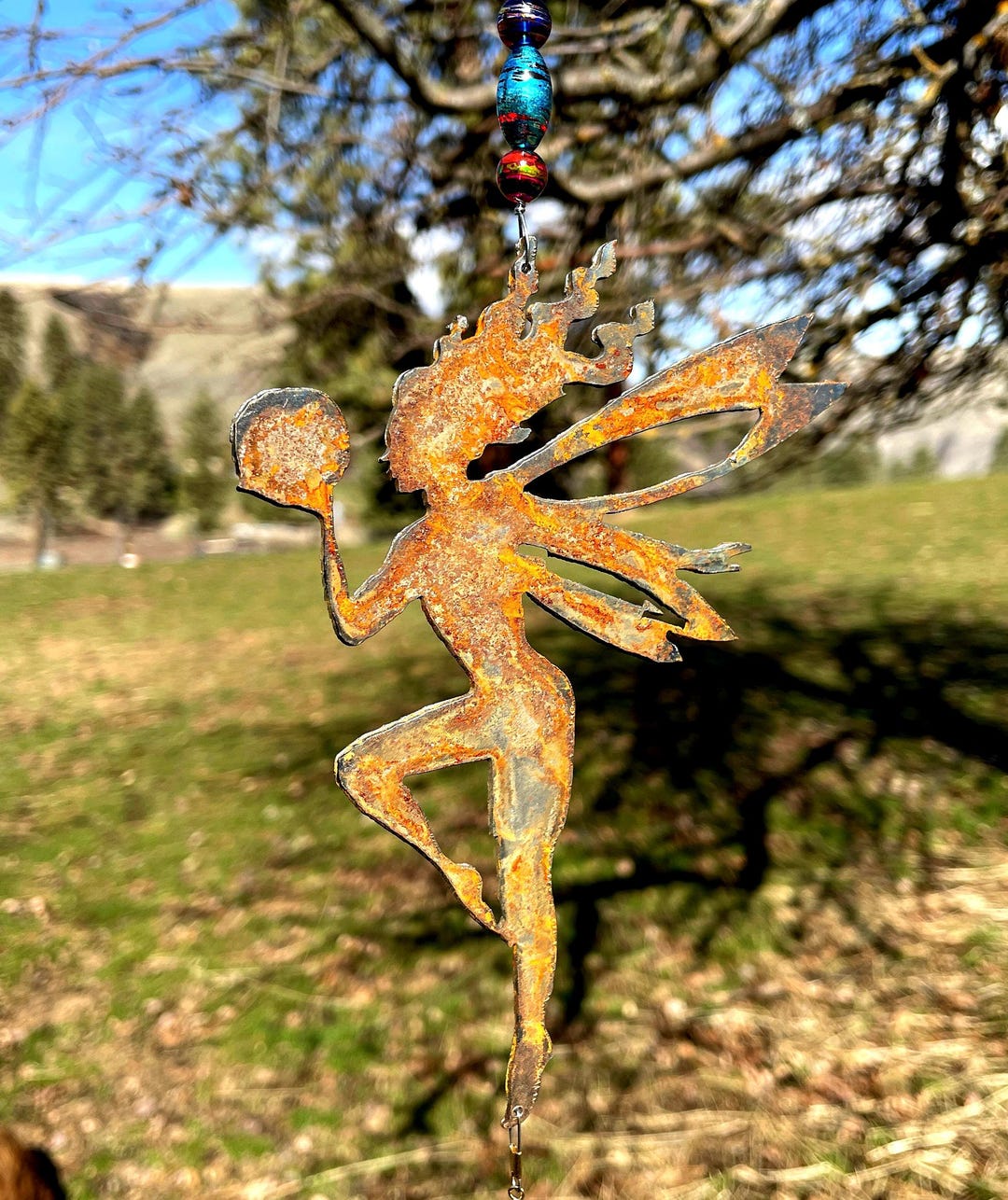 Fairy Wind Chime Rustic Metal Art for Your Patio, Garden, Outdoors ...