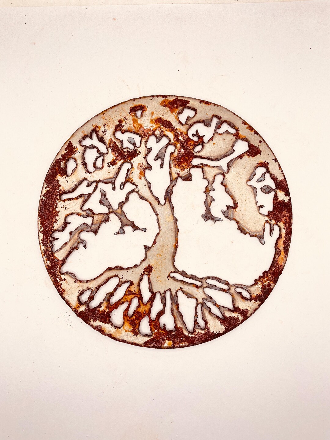 Rusty Metal Tree of Life, 6", Wall Decor, Garden Art, Patio and Home ...