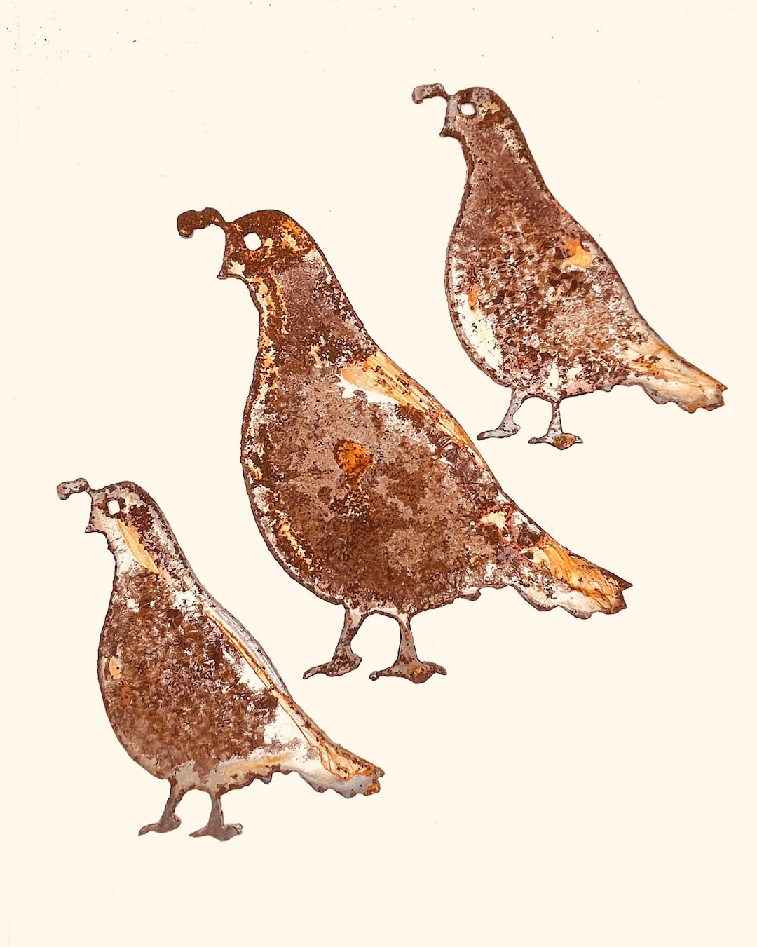Rusty Metal Quail Family: Rustic Home & Garden Decor - Etsy