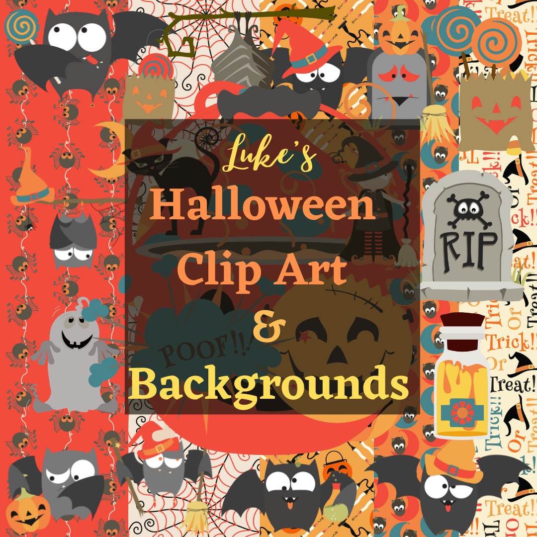121 Halloween Clip Art & Backgrounds! // Instant Download and Print ...