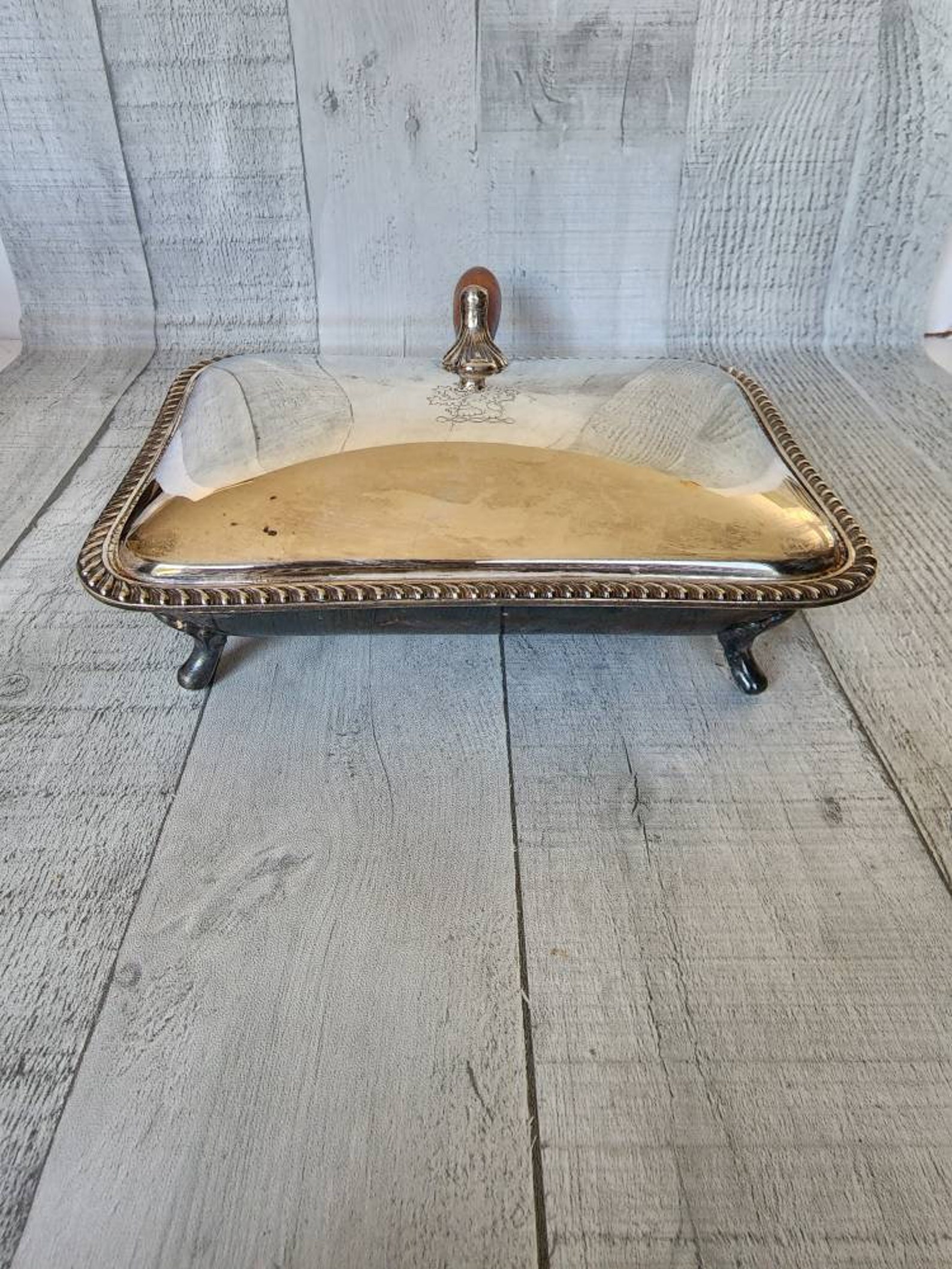 Vintage Poole Silver Plated Silent Butler Crumb Catcher With Lid ...