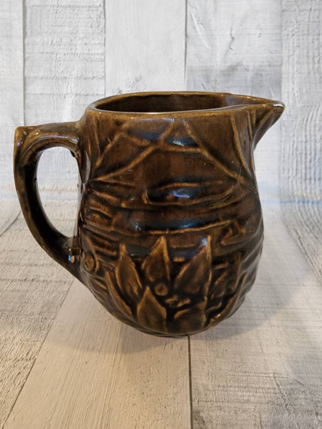 Vintage Nelson Mccoy Art Pottery, Brown Glaze, Lotus, 1930s ...