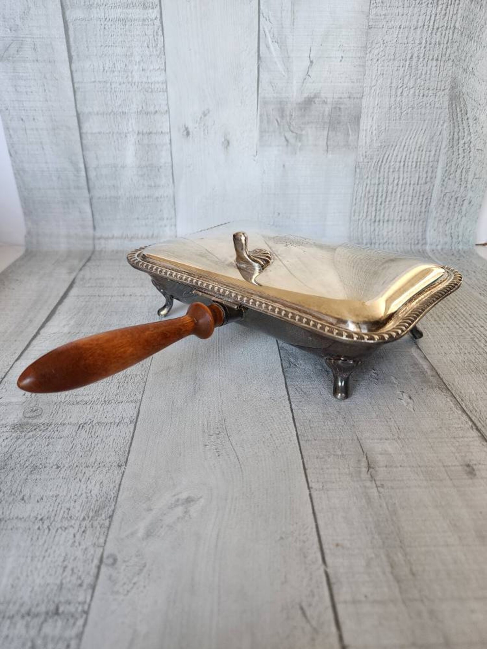 Vintage Poole Silver Plated Silent Butler Crumb Catcher With Lid ...