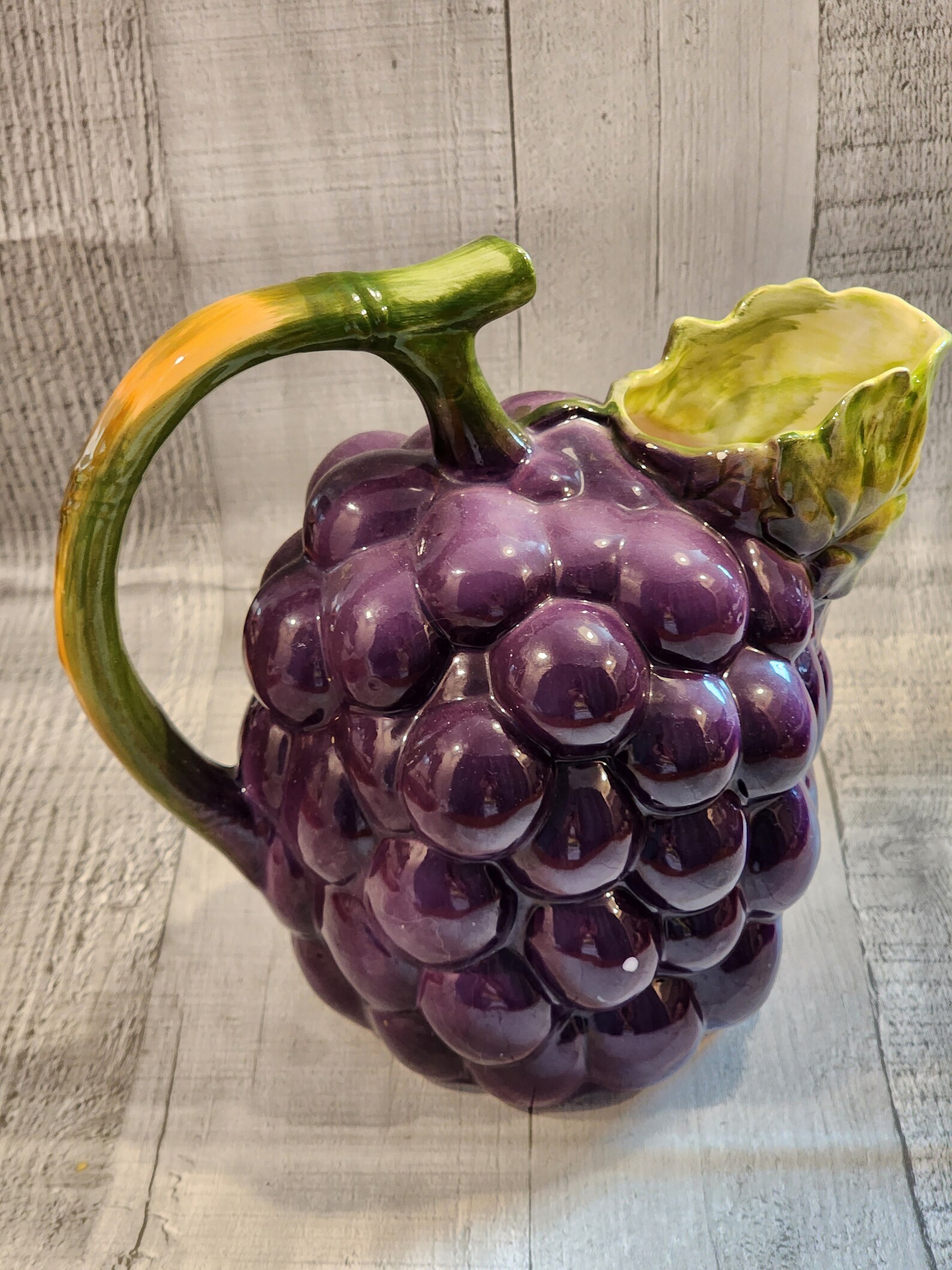 Vintage Haldon Grape Pitcher, 1980s, Small Vase Pitcher, Kitchen Decor ...