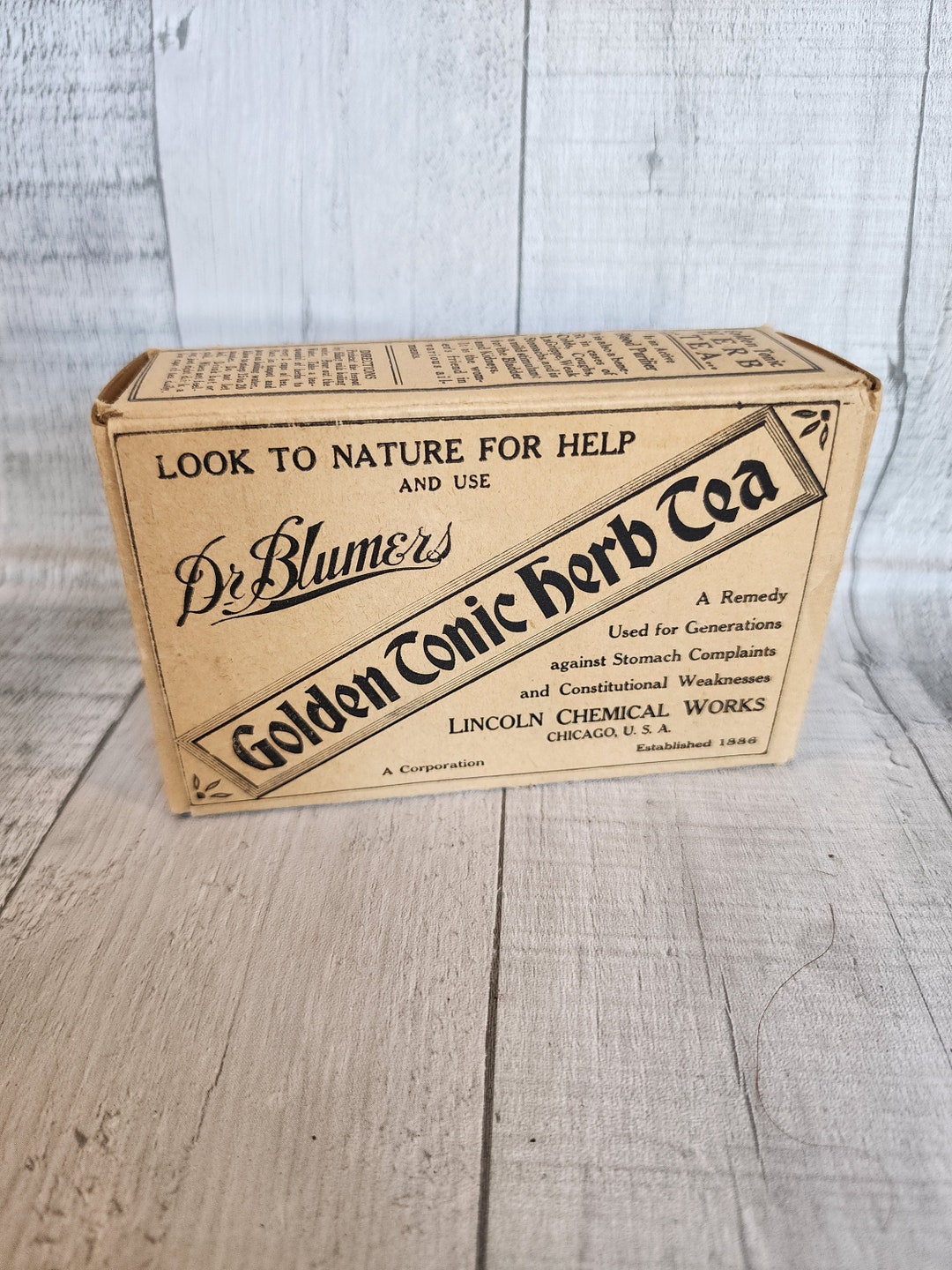 Antique Advertising Box, Dr. Blumers, Golden Tonic Herb Tea, 1920s ...