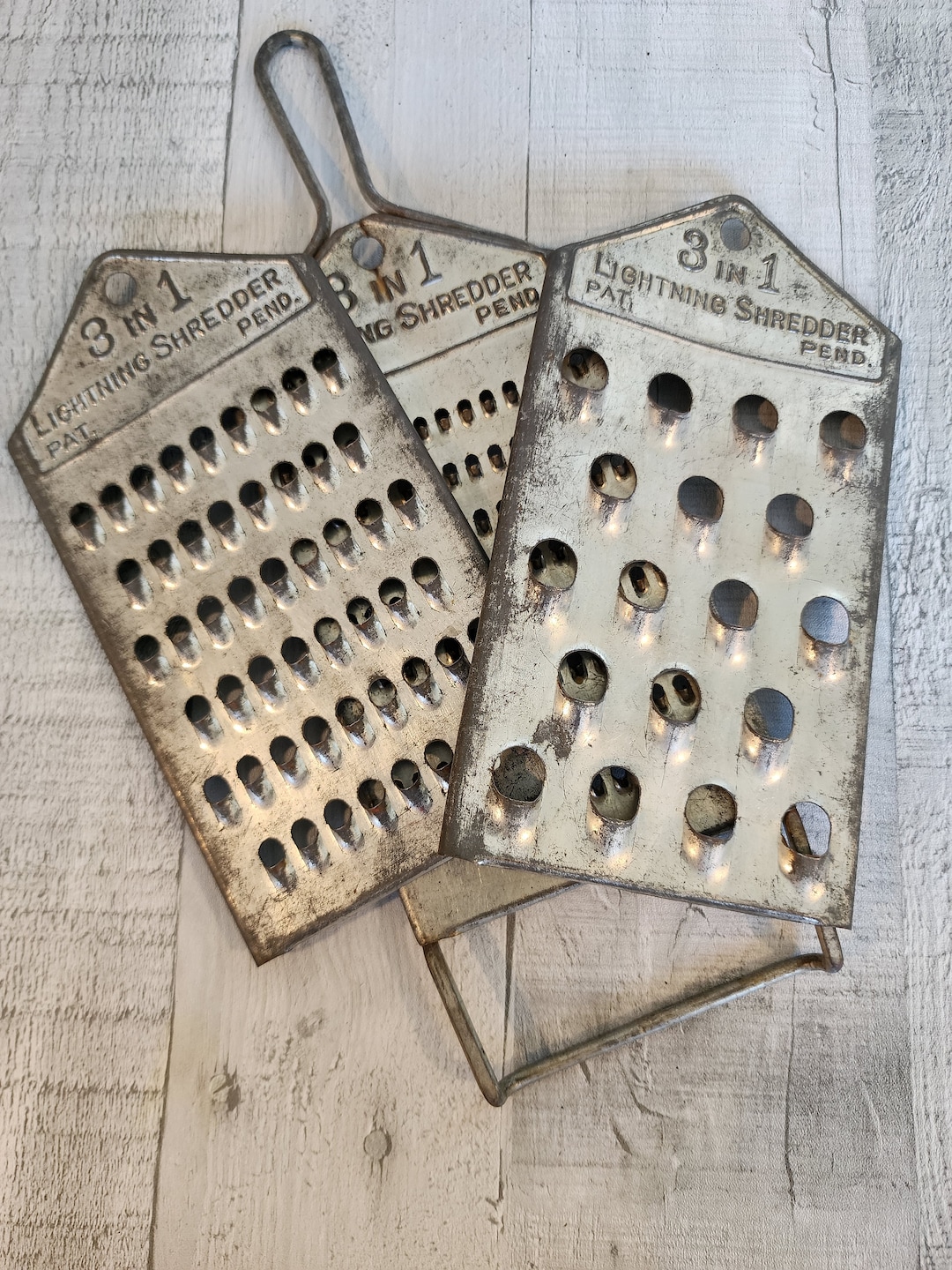 Vintage 3 in 1 Lightning Cheese Graters, Set of 3, 1920s, Soap Shredder ...