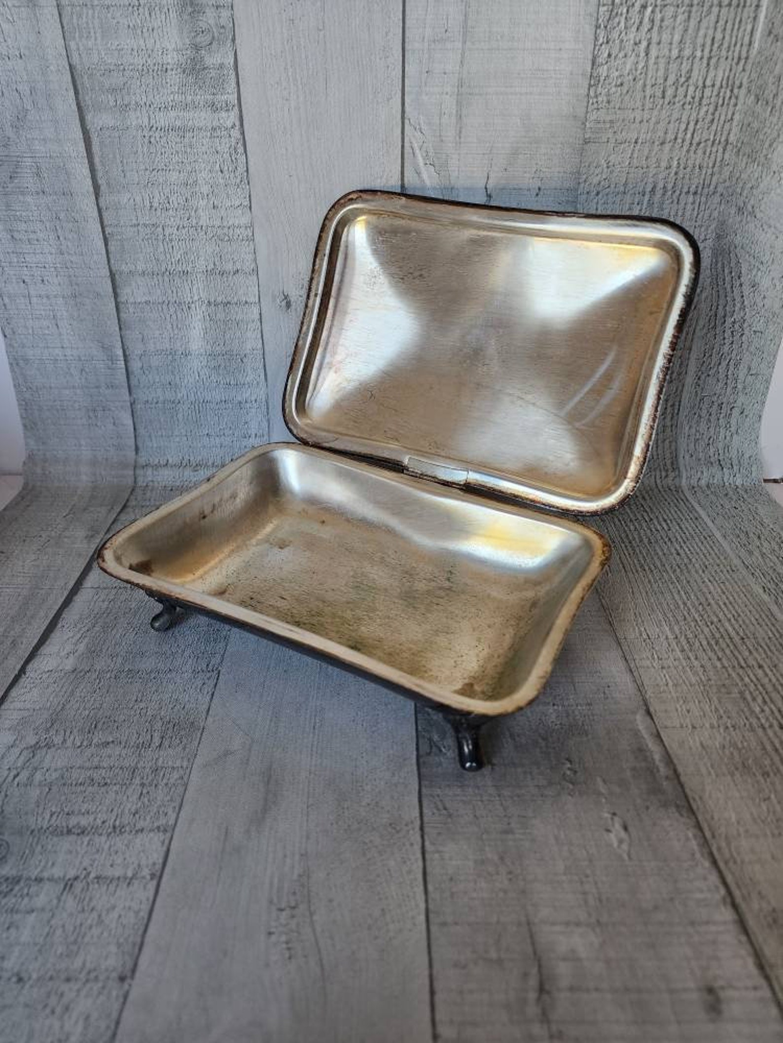 Vintage Poole Silver Plated Silent Butler Crumb Catcher With Lid ...