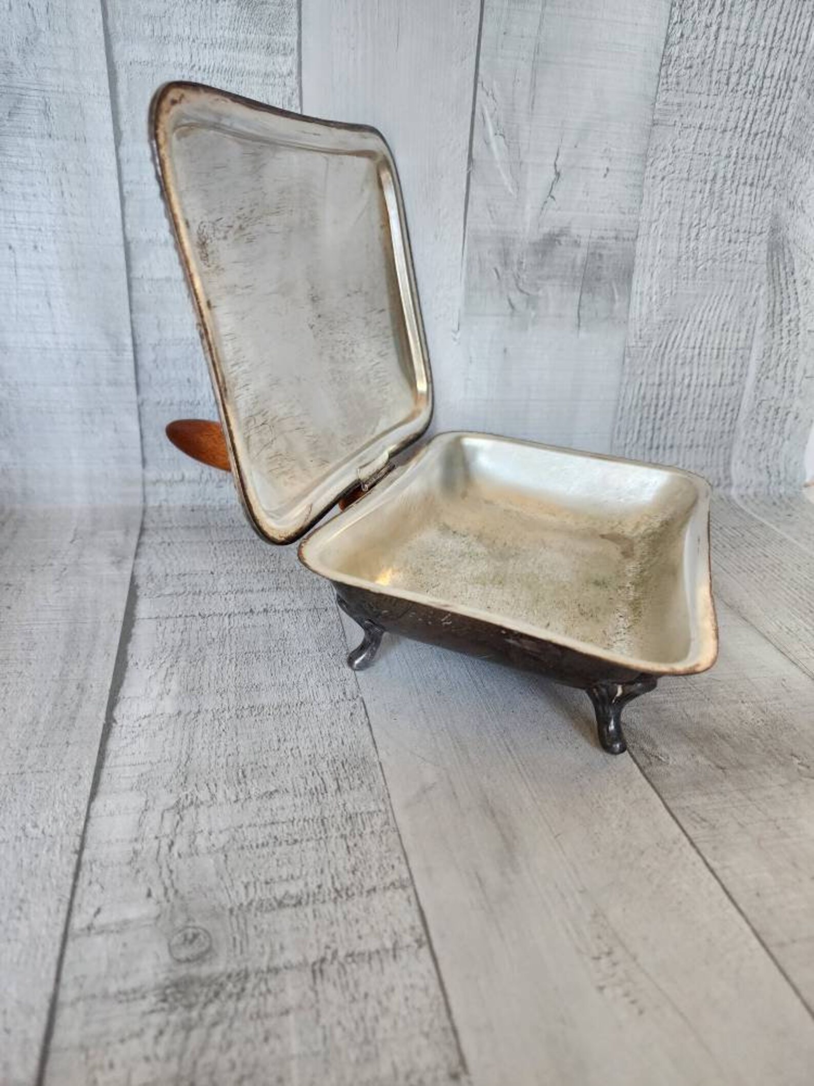 Vintage Poole Silver Plated Silent Butler Crumb Catcher With Lid ...