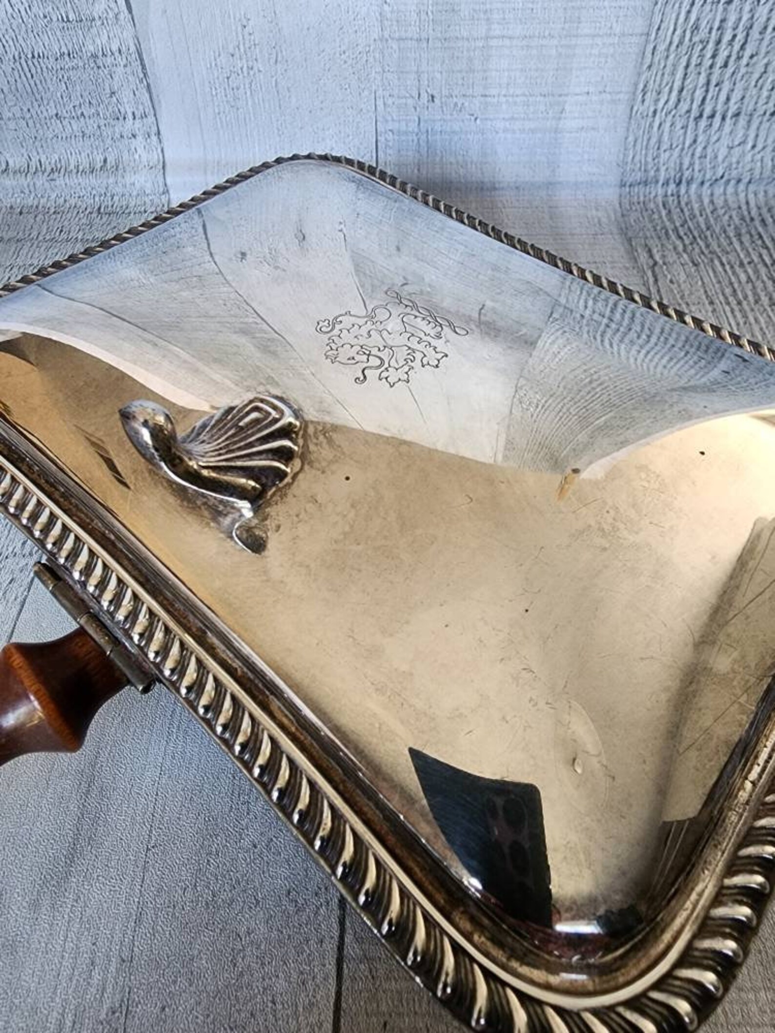 Vintage Poole Silver Plated Silent Butler Crumb Catcher With Lid ...