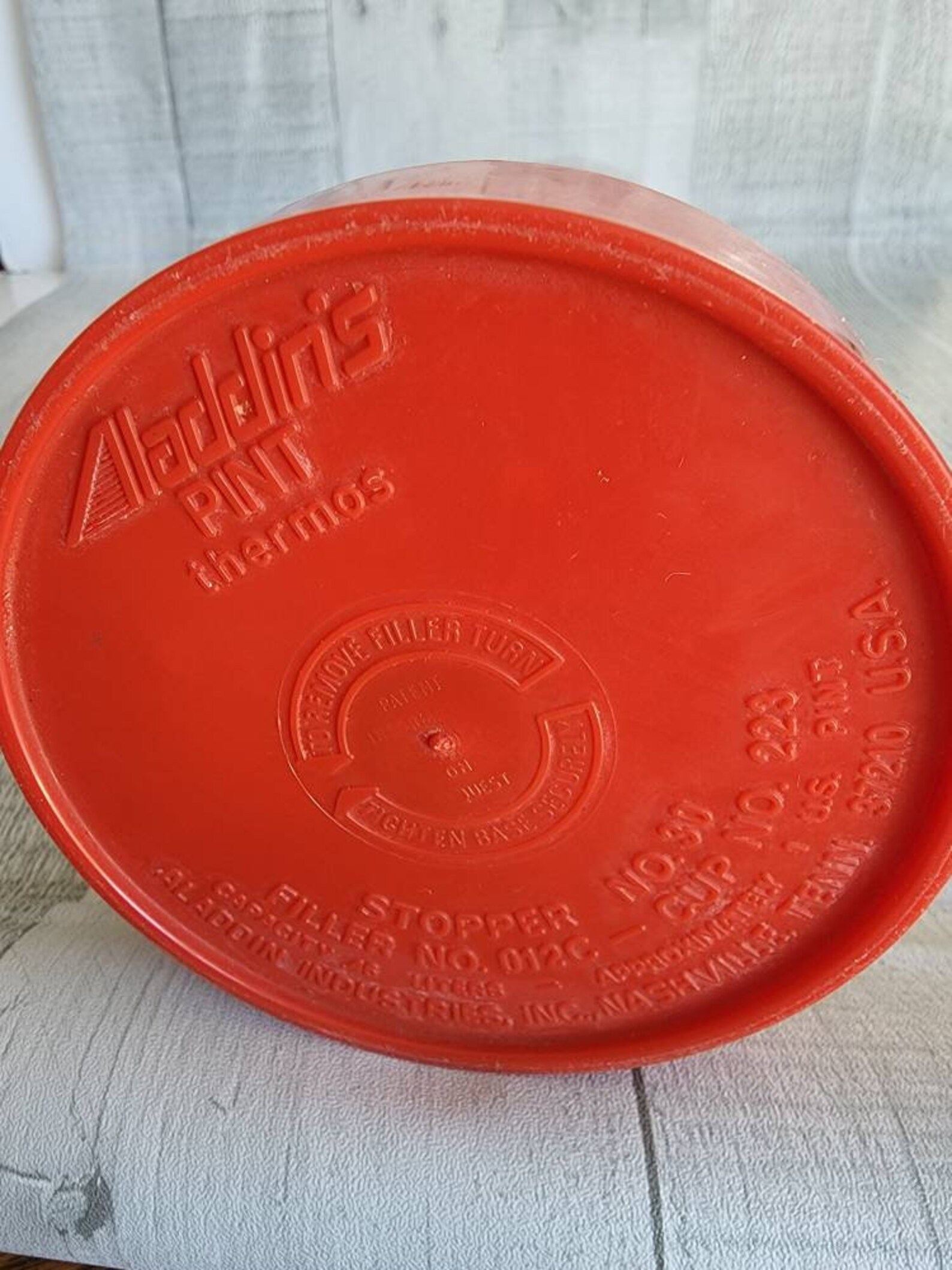 Vintage Aladdin Thermos Bottle Flask, Red Plaid, Glass Insulated, Pint ...