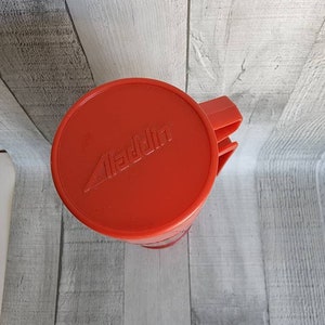 Vintage Aladdin Thermos Bottle Flask, Red Plaid, Glass Insulated, Pint ...