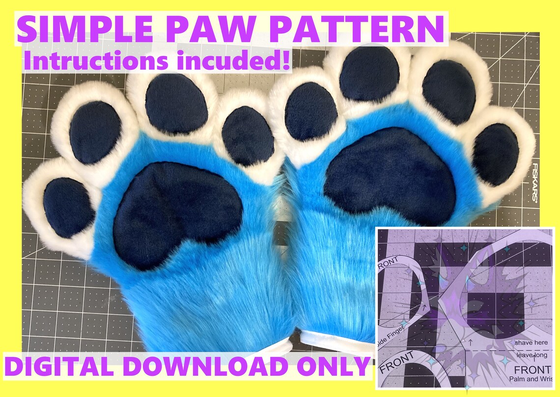 Simple Fursuit Paw Pattern Very Beginner Friendly - Etsy